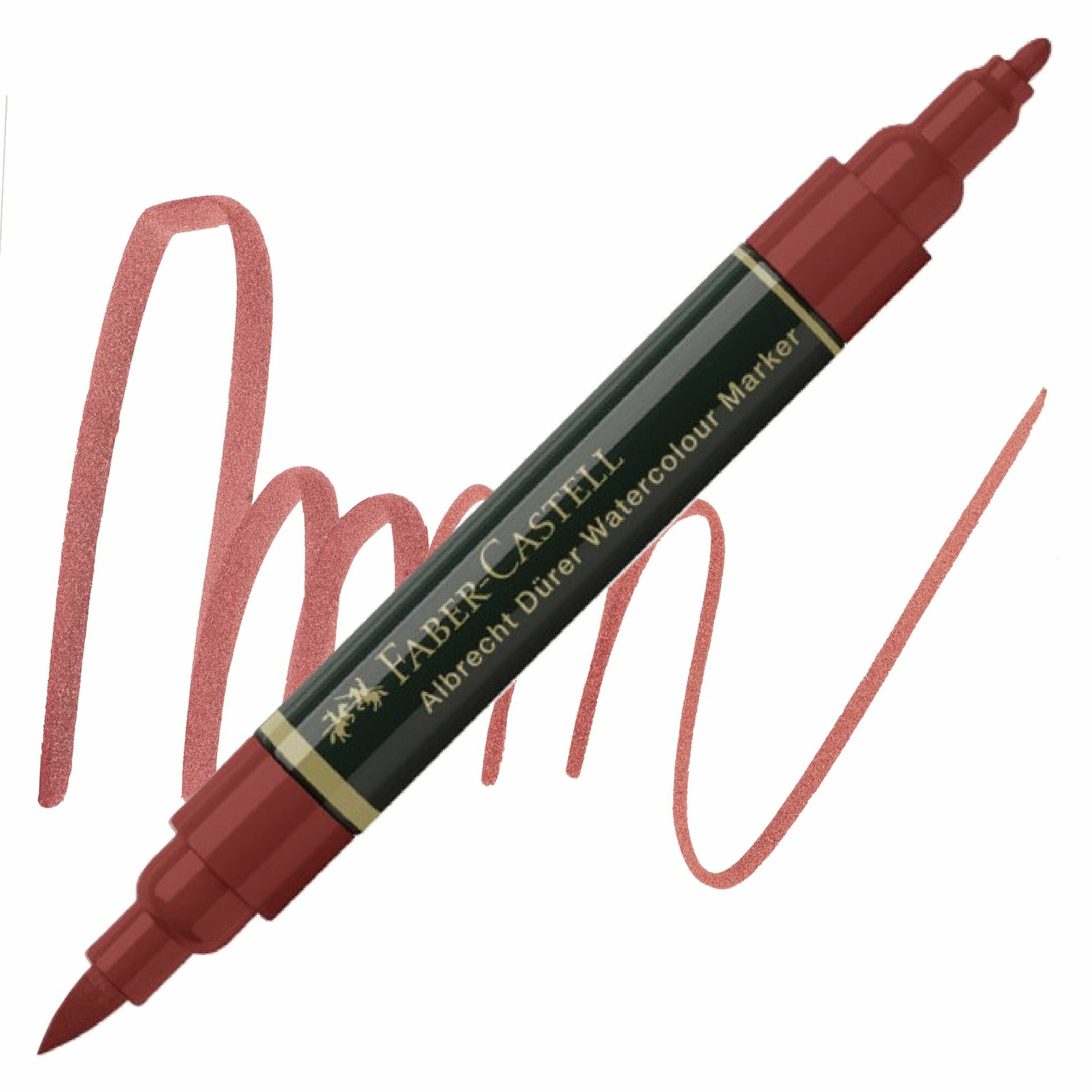 Маркер акварельный пигментированный Faber-Castell "Albrecht Durer", цвет 192 индийский красный, двухсторонний, кистев./пулевид, 160492