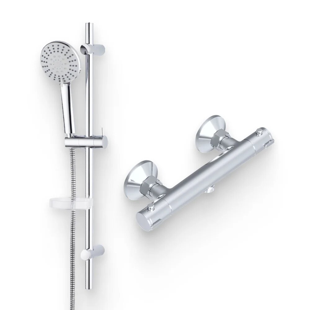Душевой комплект Термостат Damixa Jupiter 776000000 для душа, хром / Гарнитур RedBlu Palace One 914100000