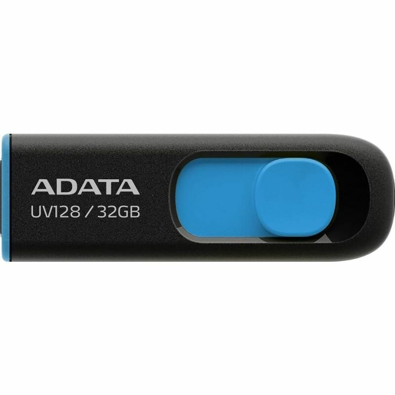 Флешка ADATA Черно-синяя, пластик, 32 Гб (AUV128-32G-RBE)