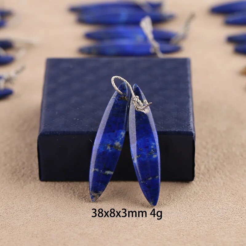 Серьги-маркизы из синего кианита B&F Синий, Lapis Lazuli
