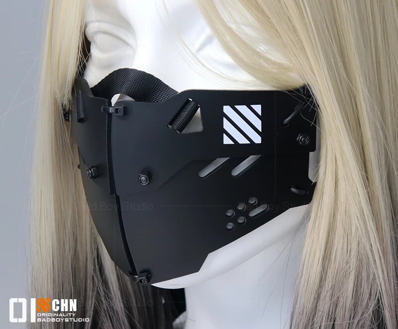 Киберпанк маска из полиметилметакрилата Черный, Black mask