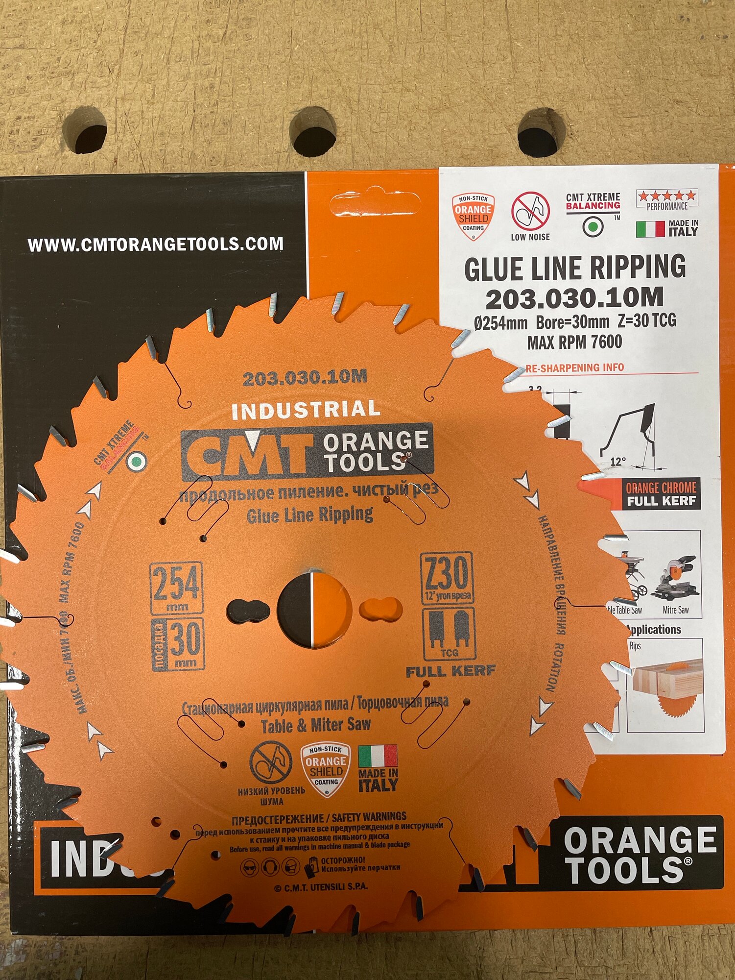 Диск пильный 254х3,2/2,2х30 Z=30 TCG CMT 203.030.10M