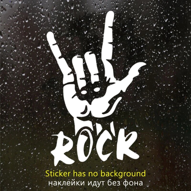 Наклейка ROCK на авто, белый, CS871-White, 12*19см