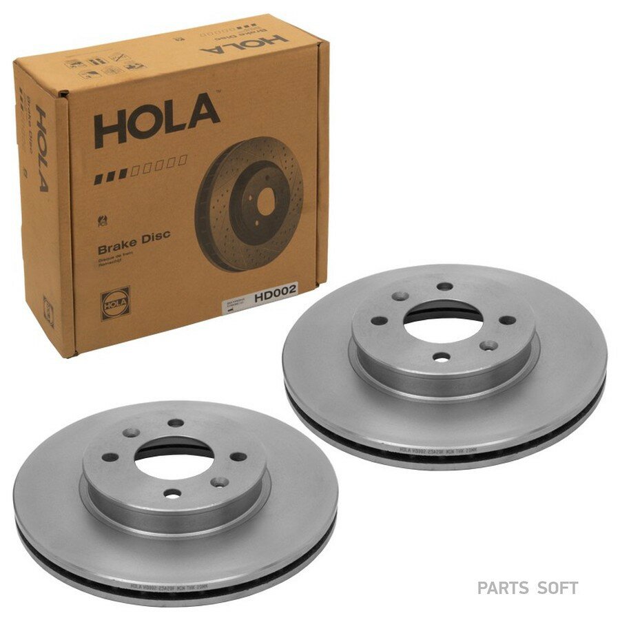 HOLA HD002 Тормозной диск вентилируемый передний KIA Rio II, HYUNDAI Accent III, i20