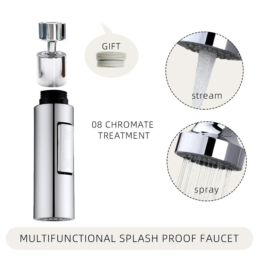 Вращающаяся на 720 ° головка для кухонного смесителя, распылитель, Вращающаяся насадка, кран для раковины, аксессуары, барботер, аэратор высокого давления