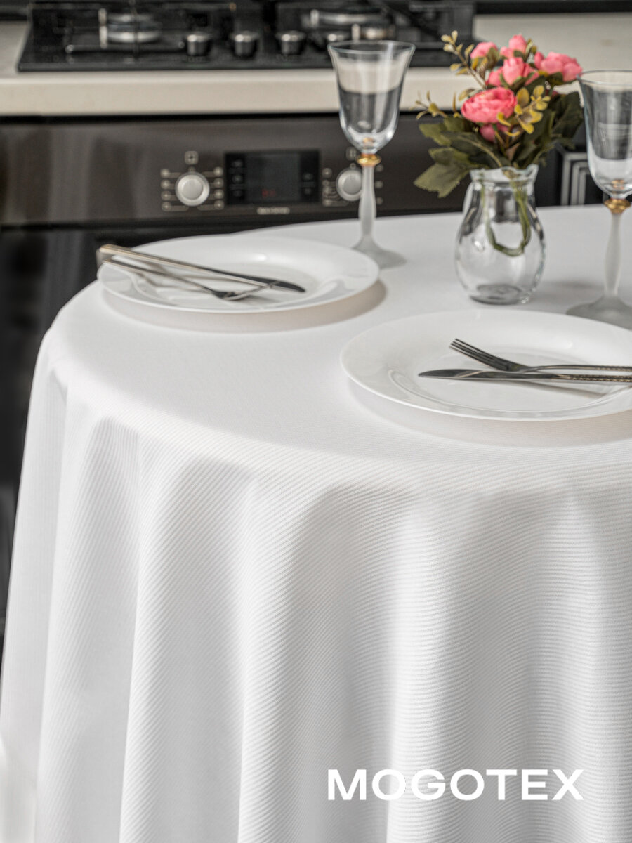 Скатерть моготекс 240х150, овальная на праздник хлопковая грязеотталкивающая водоотталкивающая
