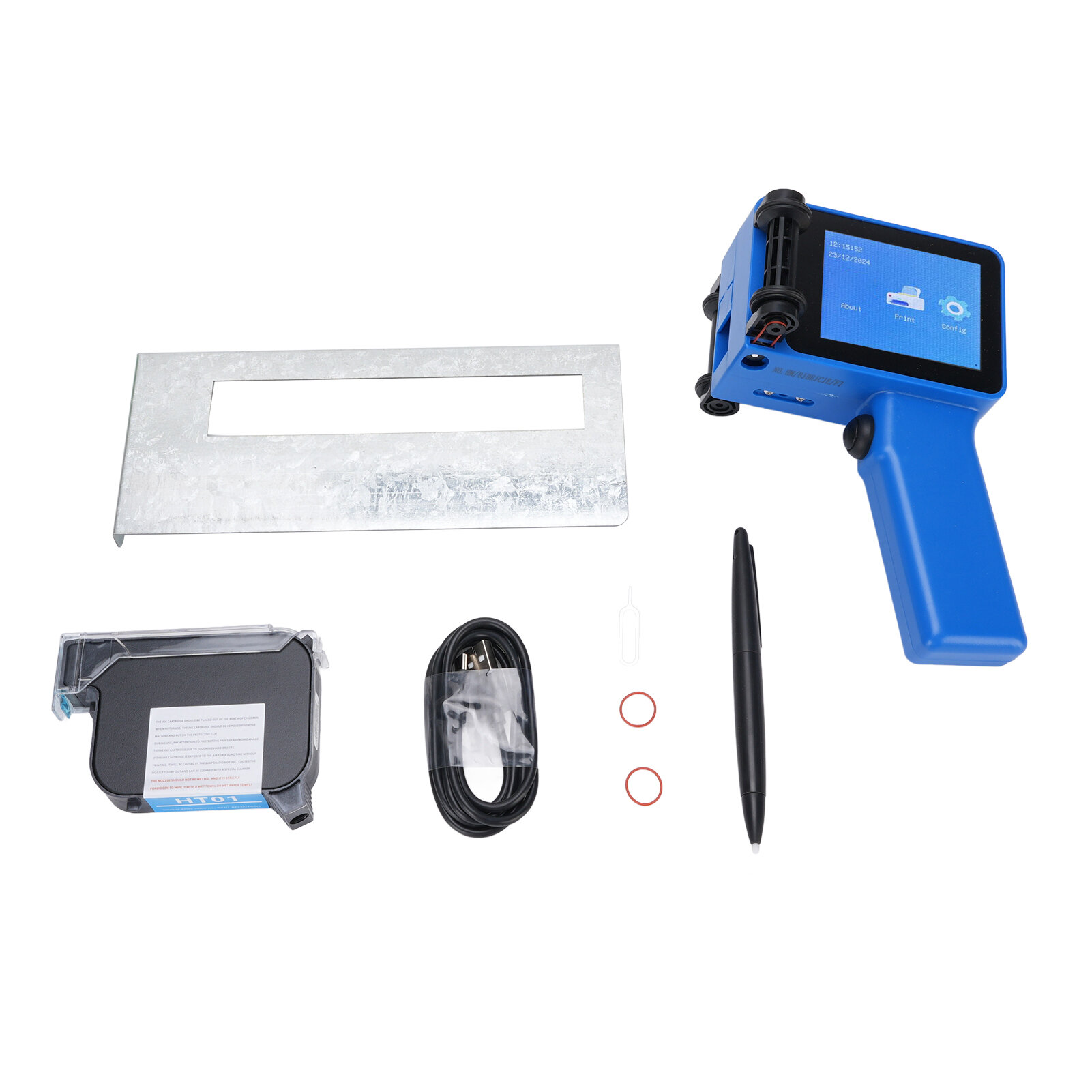 Портативный струйный принтер-клей синего цвета с HD LED-экраном и 4,3-дюймовым сенсорным экраном для супермаркетов и экспресс-магазинов.