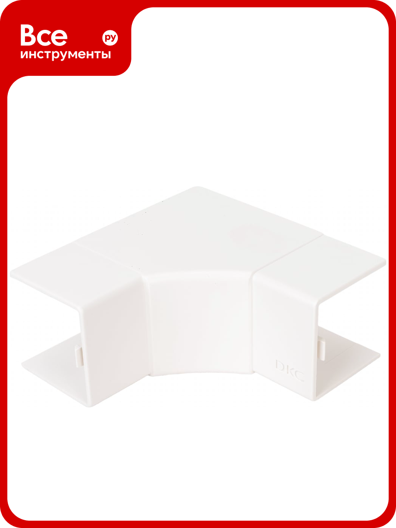 Внутренний неизменяемый угол 40х40 NIA DKC 01822 из высокопрочного ПВХ, белый цвет, степень защиты