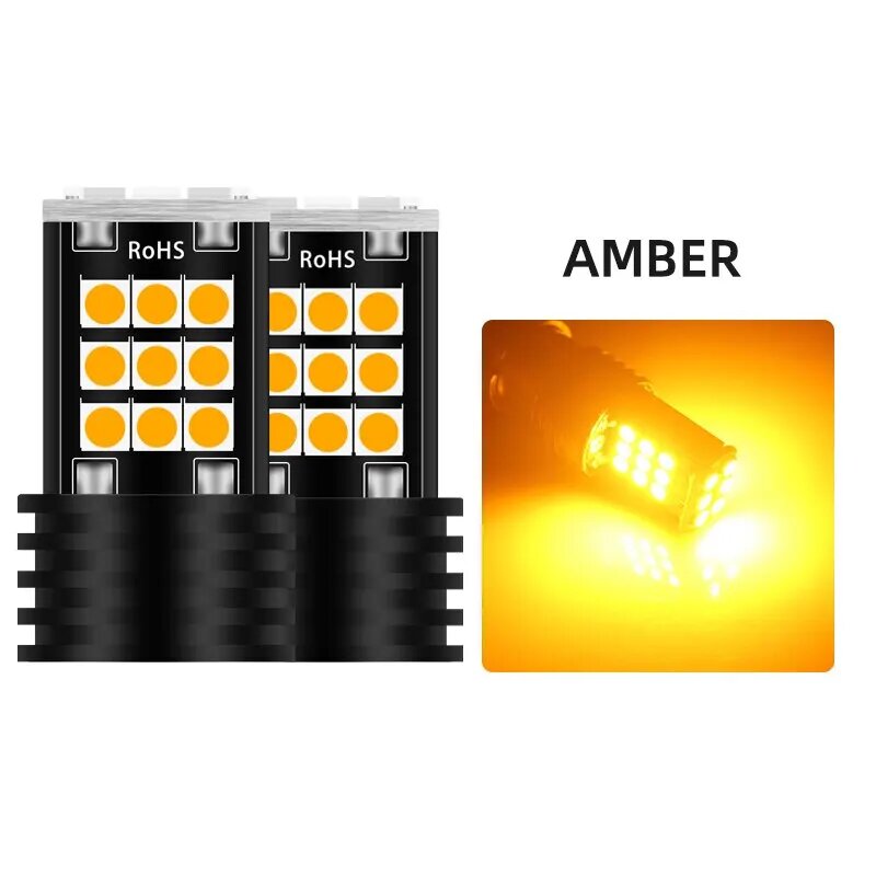 2 шт, автомобильные лампы T20 7443 7440 3030 24SMD Yellow, 7443 W21/5W T20
