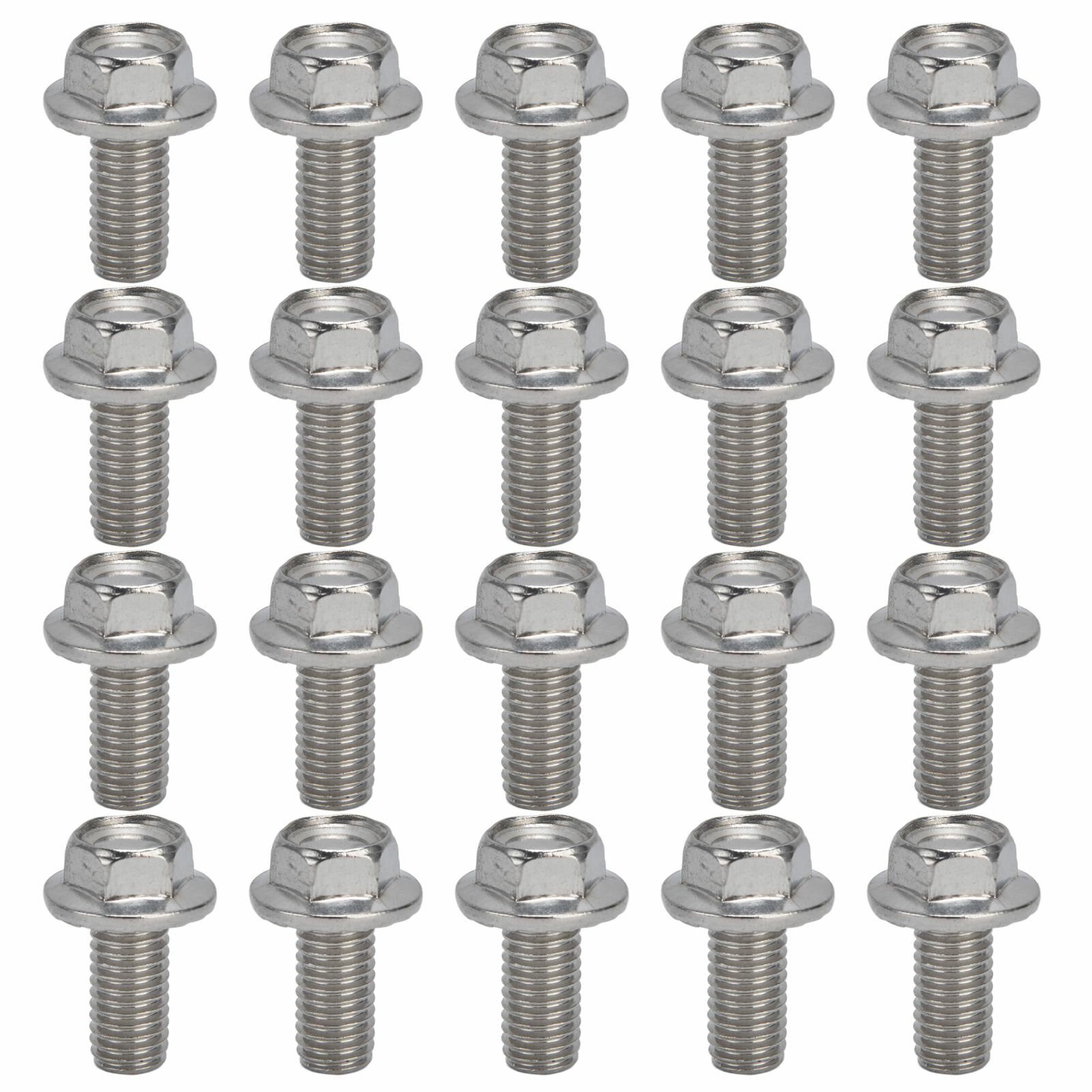 20 шт. M10x1,5 болты A2 70 из нержавеющей стали, фланцевые болты с шестигранной головкой и прокладкой DIN6921M10x20