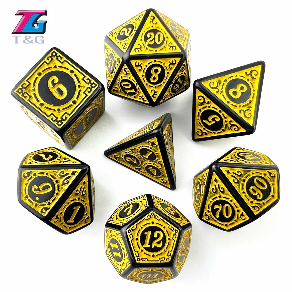 Набор кубиков DND акрил 7 шт. Yellow