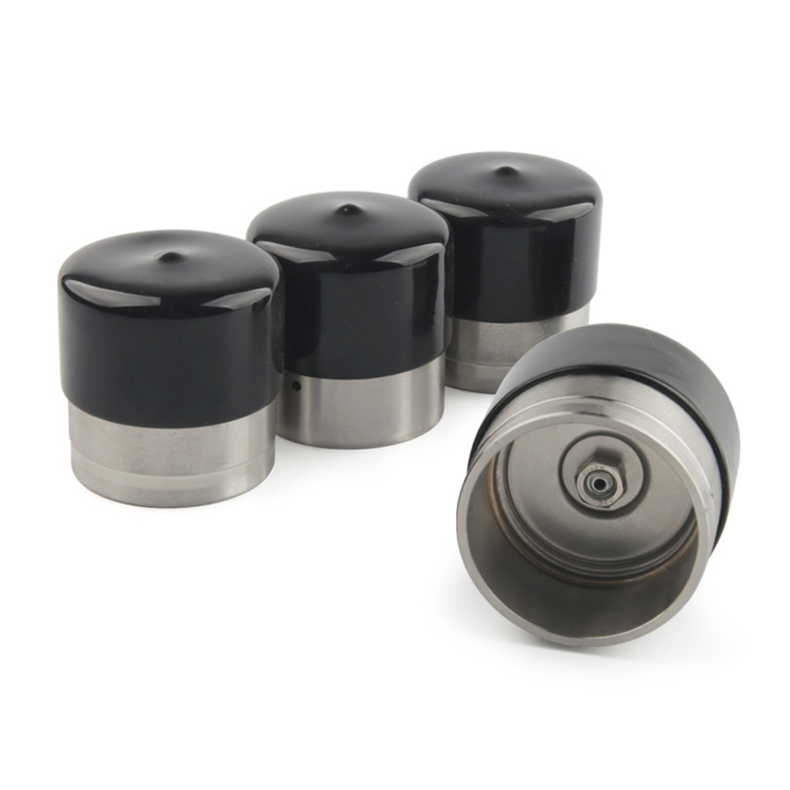 Trailer Bearing Buddies 4PCS Стальнозилавные Ковши для Подшипников Колесных Узлов Центровые Капки Защитники с Диаметром 1.98 дюйма для Большинства 4 и 5 болтовых/шпильковых Узлов Капки для Гриза Лодки RV Серебристый Черный