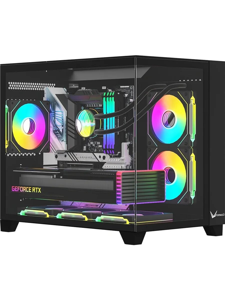 Корпус Crystal Z9ML Floe черный без БП mATX 4x120mm 2xUSB3.0