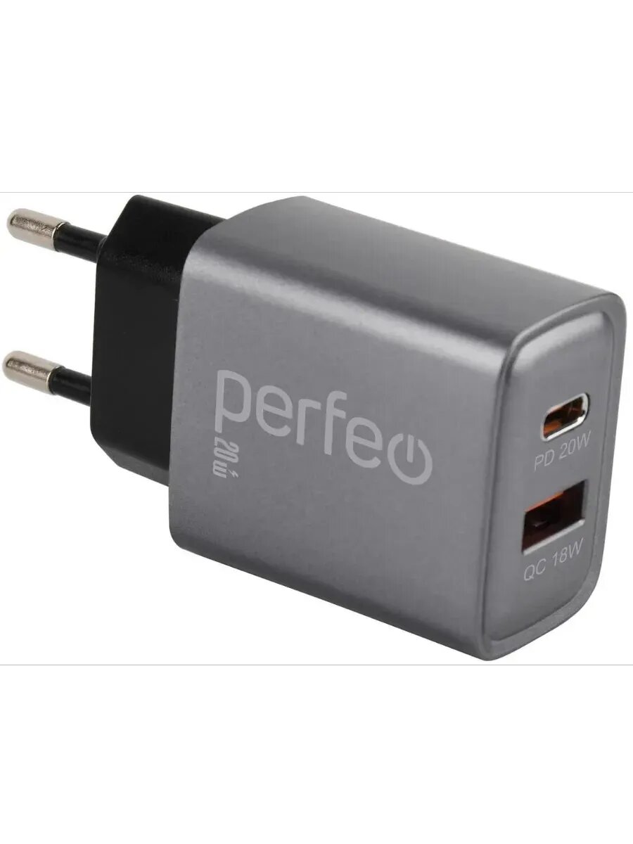 Сетевое зарядное устройство I4669 USB-A+TYPE-C, 20W