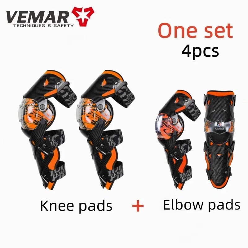 Защитный наколенник VEMAR для мотокросса, Аксессуары для езды на мотоцикле и велосипеде, мотоэкипировка мужская защита спины мото защита мотоциклиста наколенники мотозащита мотоботы для эндуро мотокросс экипировка, мото, Оранжевый