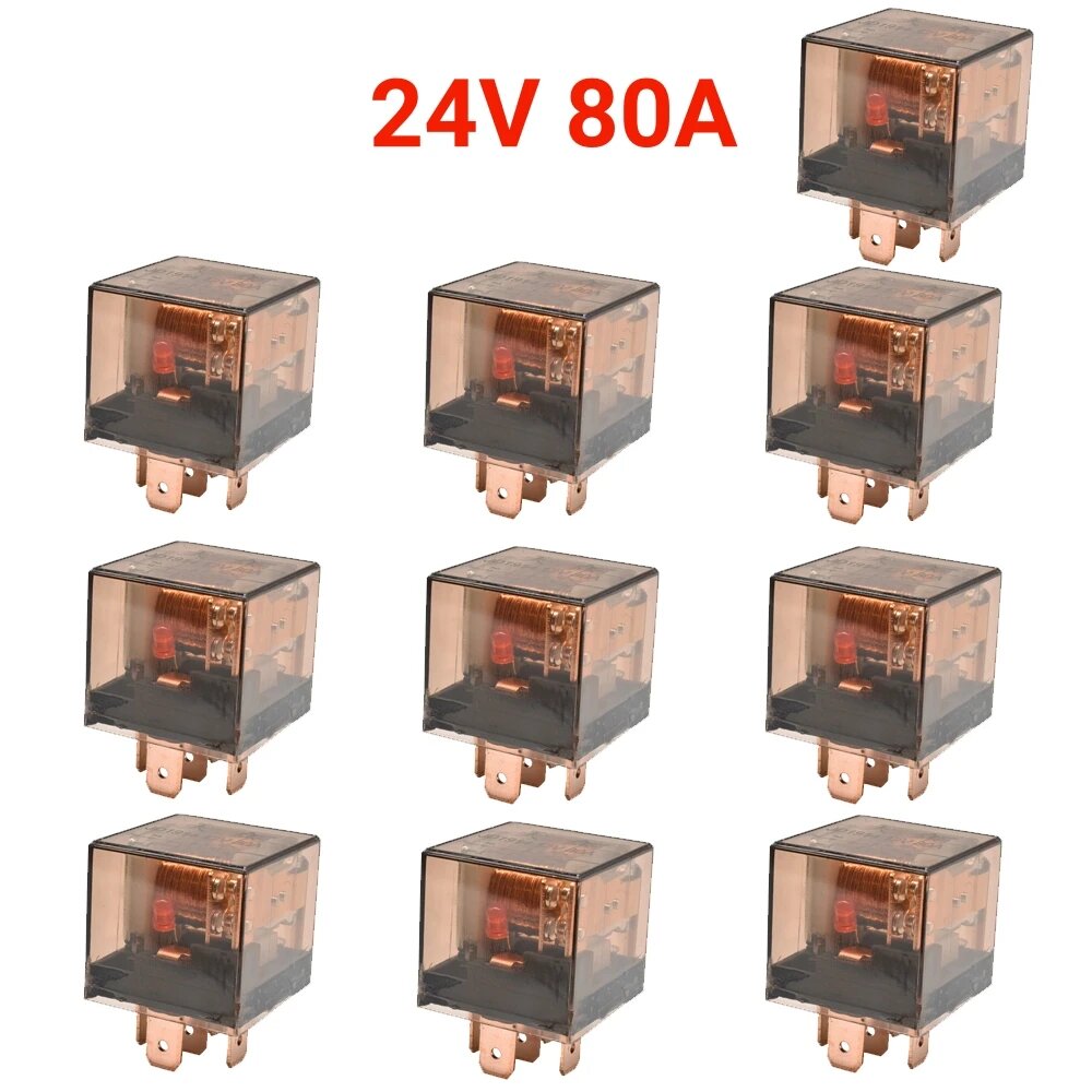Водонепроницаемое автомобильное реле 12 В/24 В постоянного тока 80 А 100 А 5 контактов SPDT автомобильное реле управления переключателем Автомобильное Реле высокой емкости Реле Переключения, 24V 80A