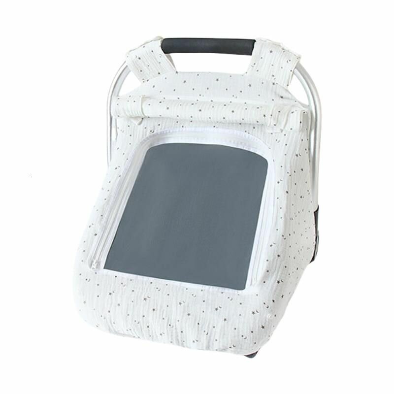 Муслиновое покрытие автомобиля для детей в воздухопроницаемости и легких детских колясок с навесом, звезды белые