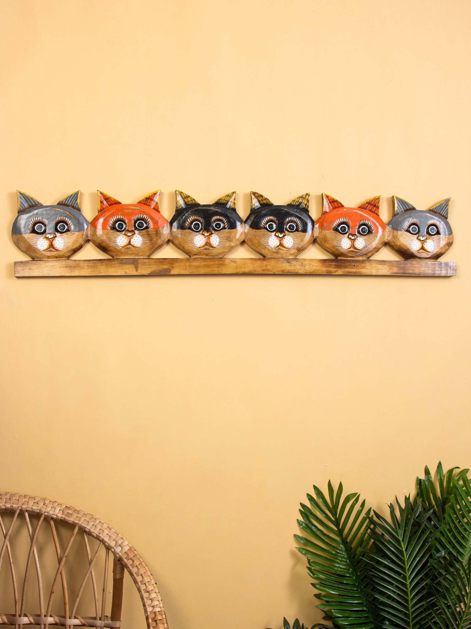 Панно «Котята», 100×1.5×17 см, дерево