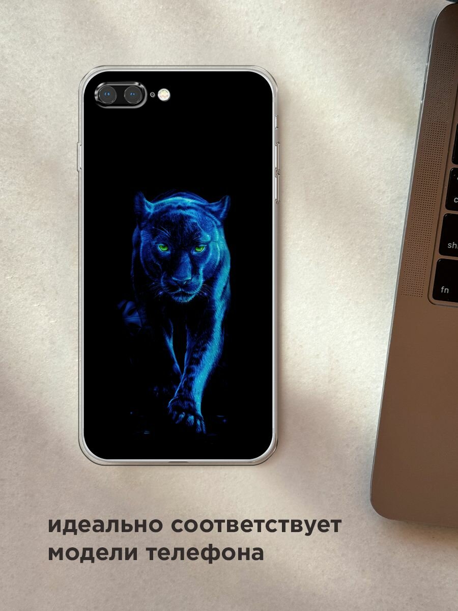 Чехол на Apple iPhone 7 Plus / Айфон 7 Плюс с принтом "Пантера в лунном свете" — фото 1