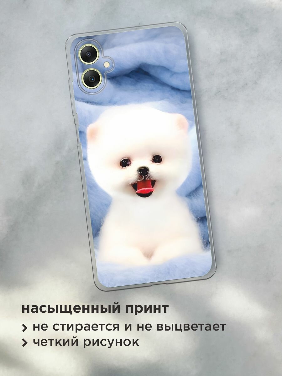 Чехол на Samsung Galaxy A06 / Самсунг Галакси А06 с принтом Белый пёсик — фото 1
