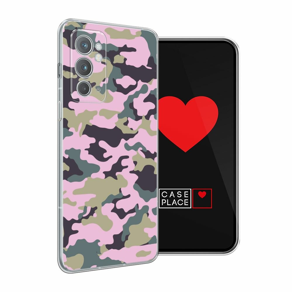 Чехол на OnePlus 9RT / ВанПлас 9RT с принтом "Камуфляж розовый - 23 февраля" — фото 1