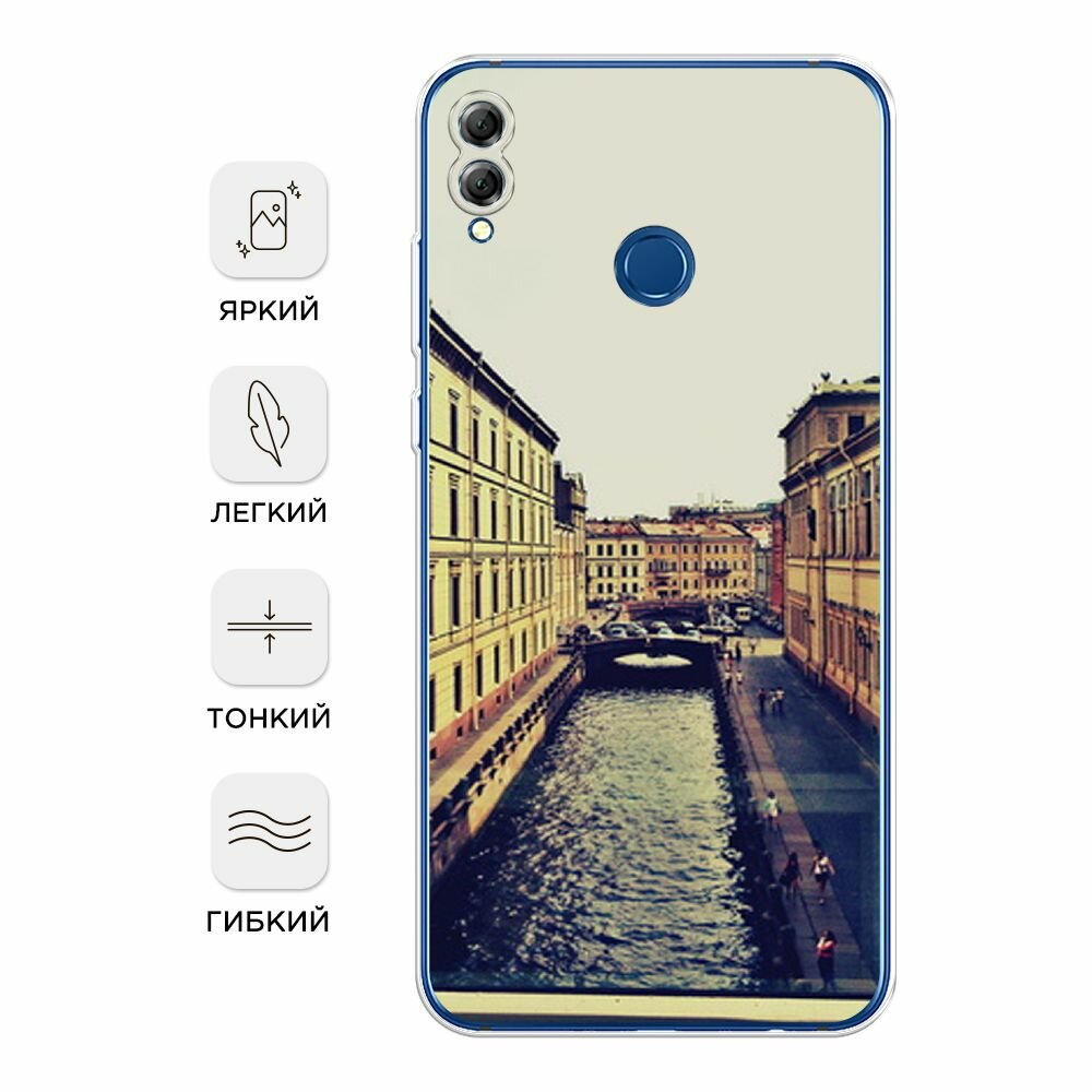 Силиконовый чехол на Honor 8X / Хонор 8Х с принтом "Санкт-Петербург" — фото 1