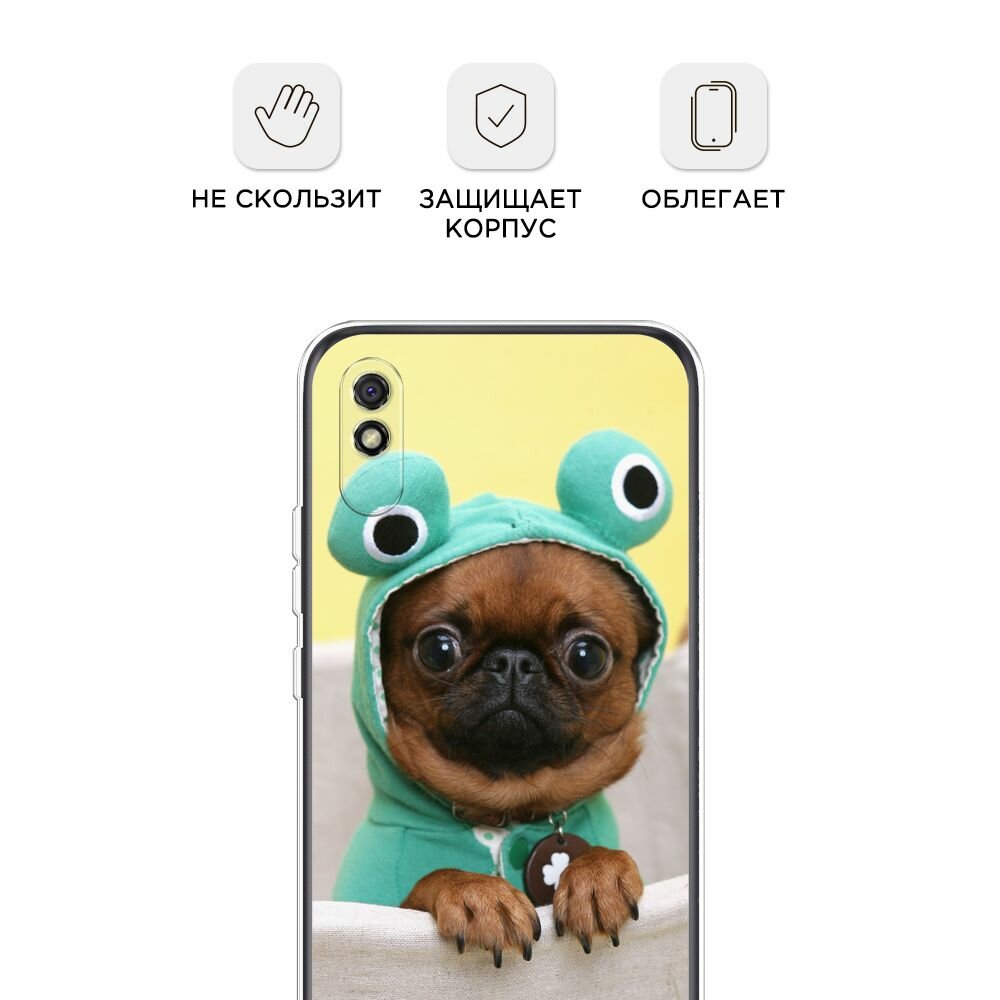 Чехол на Xiaomi Redmi 9A / Сяоми Редми 9А с принтом "Собачка в шапке лягушки" — фото 1