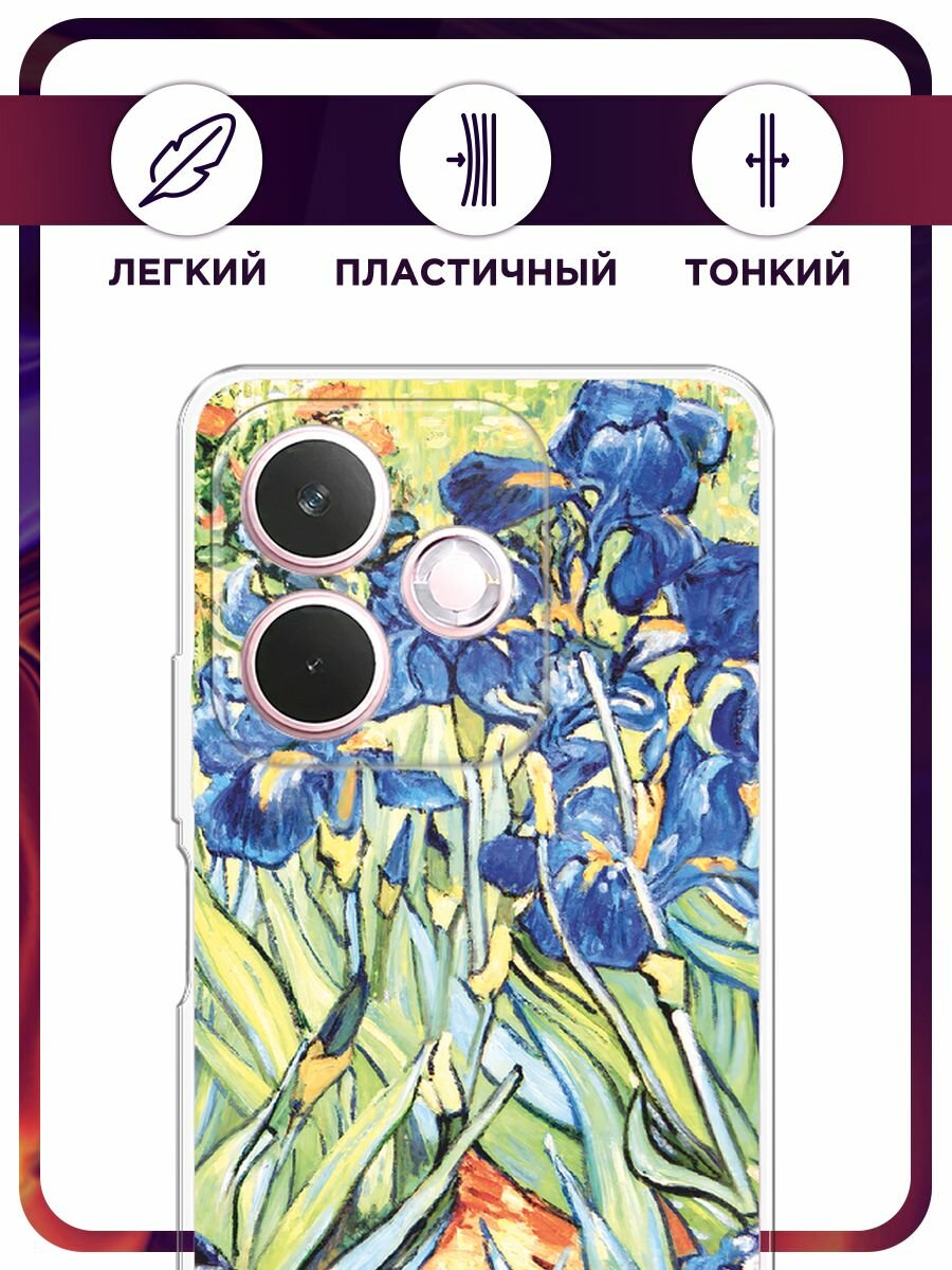 Чехол на Oppo A5 Pro / Оппо А5 Про с принтом "Ирисы Ван Гог" — фото 1