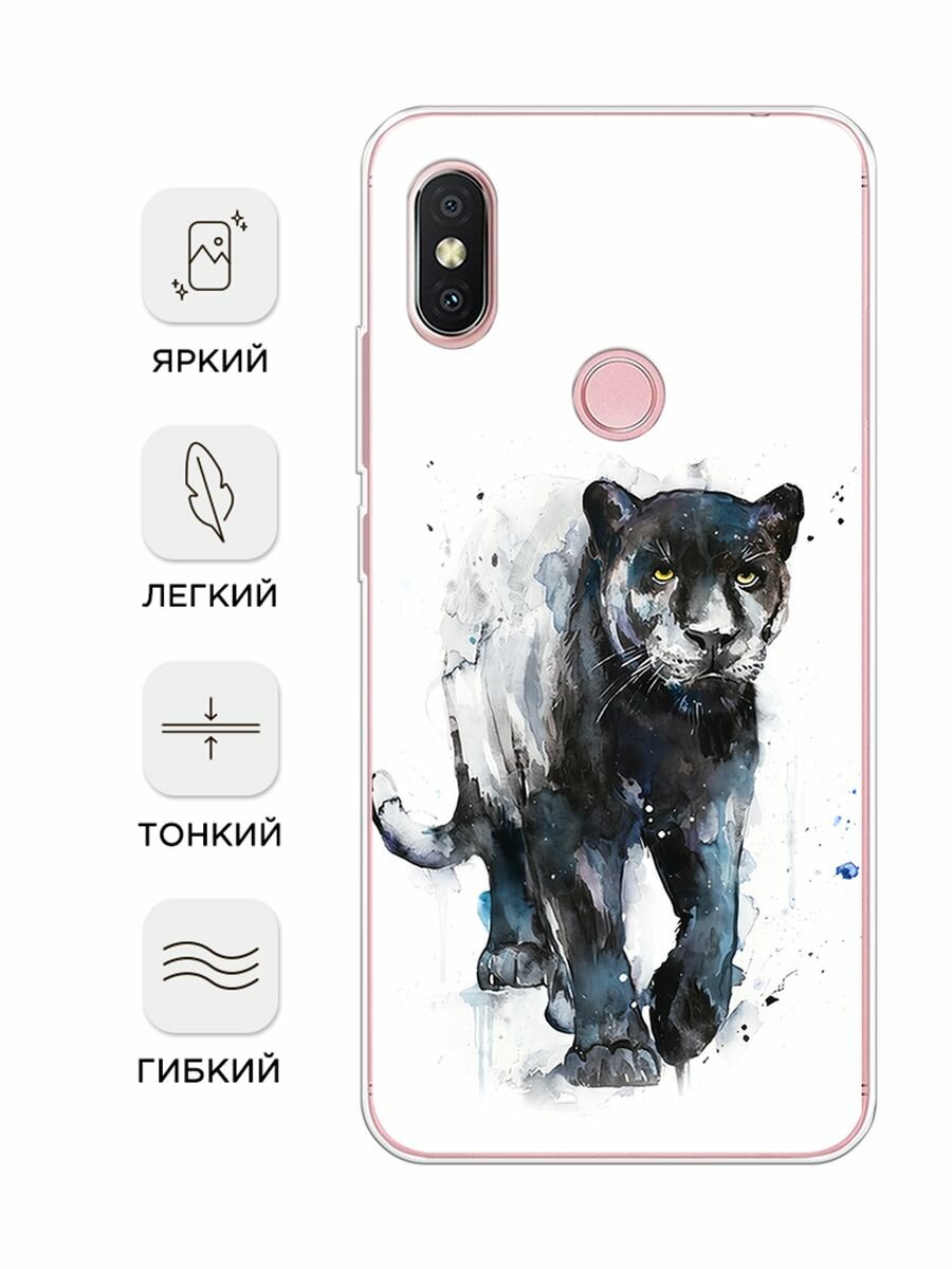 Чехол на Xiaomi Redmi S2 (Redmi Y2) / Сяоми Редми С2 (Редми Y2) с принтом "Пантера арт 3" — фото 1