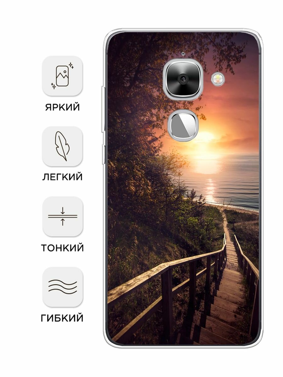 Чехол на LeEco Le 2/2 pro / Лееко Ле 2/2 про с принтом "Мост у воды" — фото 1