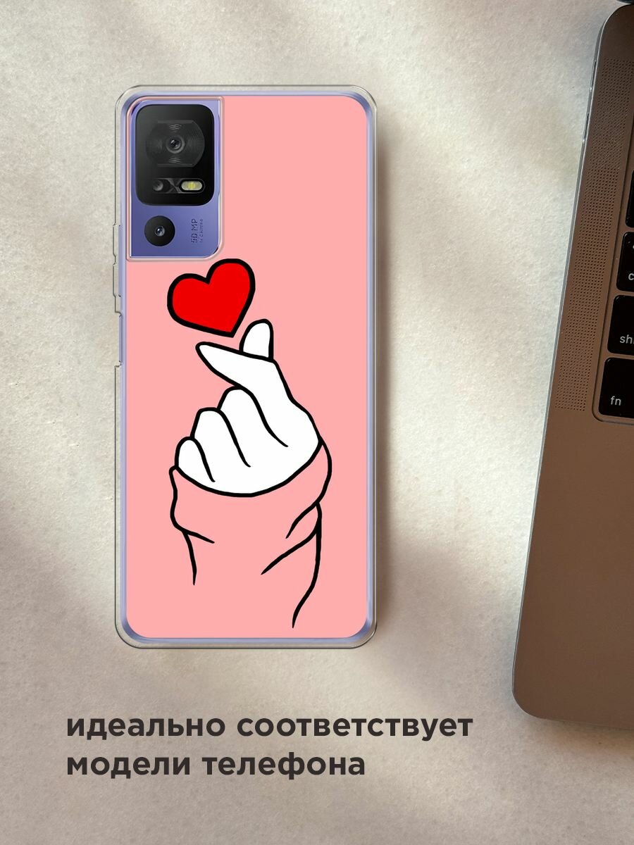 Силиконовый чехол на TCL 40 SE / ТСЛ 40 SE с принтом "Милое сердечко" — фото 1