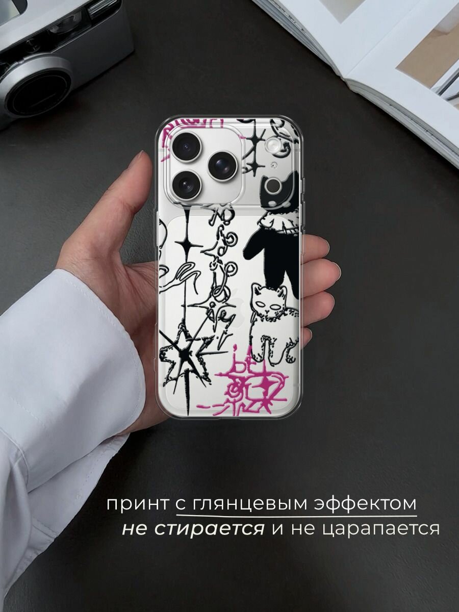 Чехол на Apple iPhone 17 Pro / Айфон 17 Про с принтом "Готические котики" — фото 1