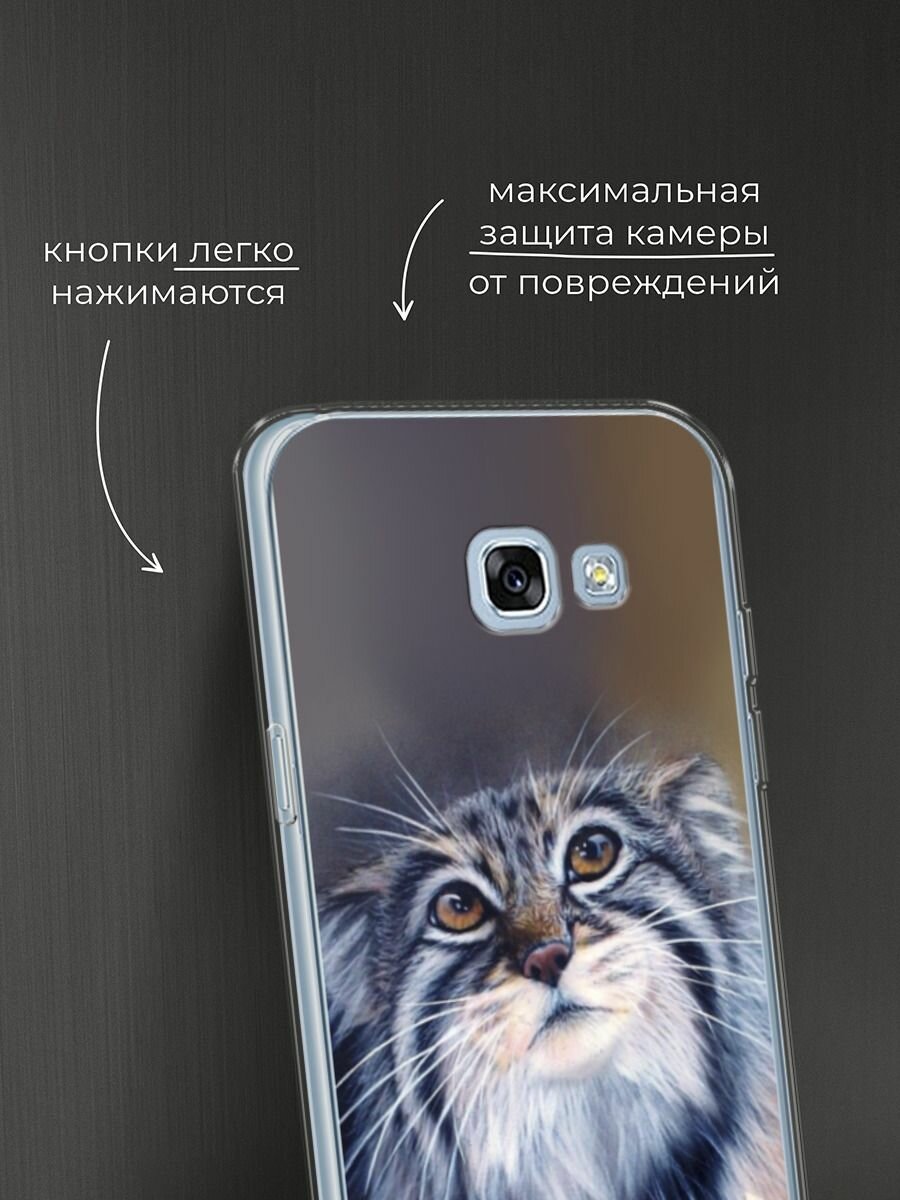 Чехол на Samsung Galaxy A5 2017 / Самсунг Галакси А5 2017 с принтом "Кот манул 2" — фото 1