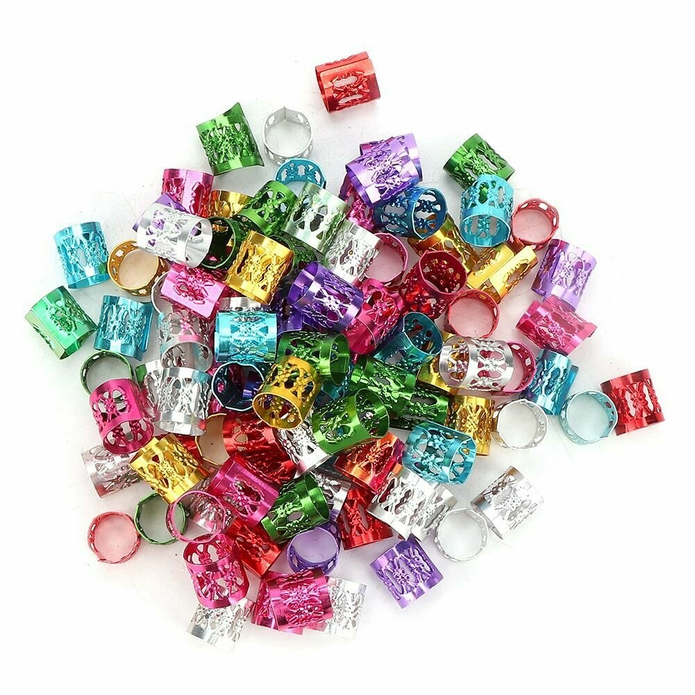 100 шт. регулируемых дредов, косичек, бусин, манжет, цветных аксессуаров для украшения волос, париков, косичек и локонов