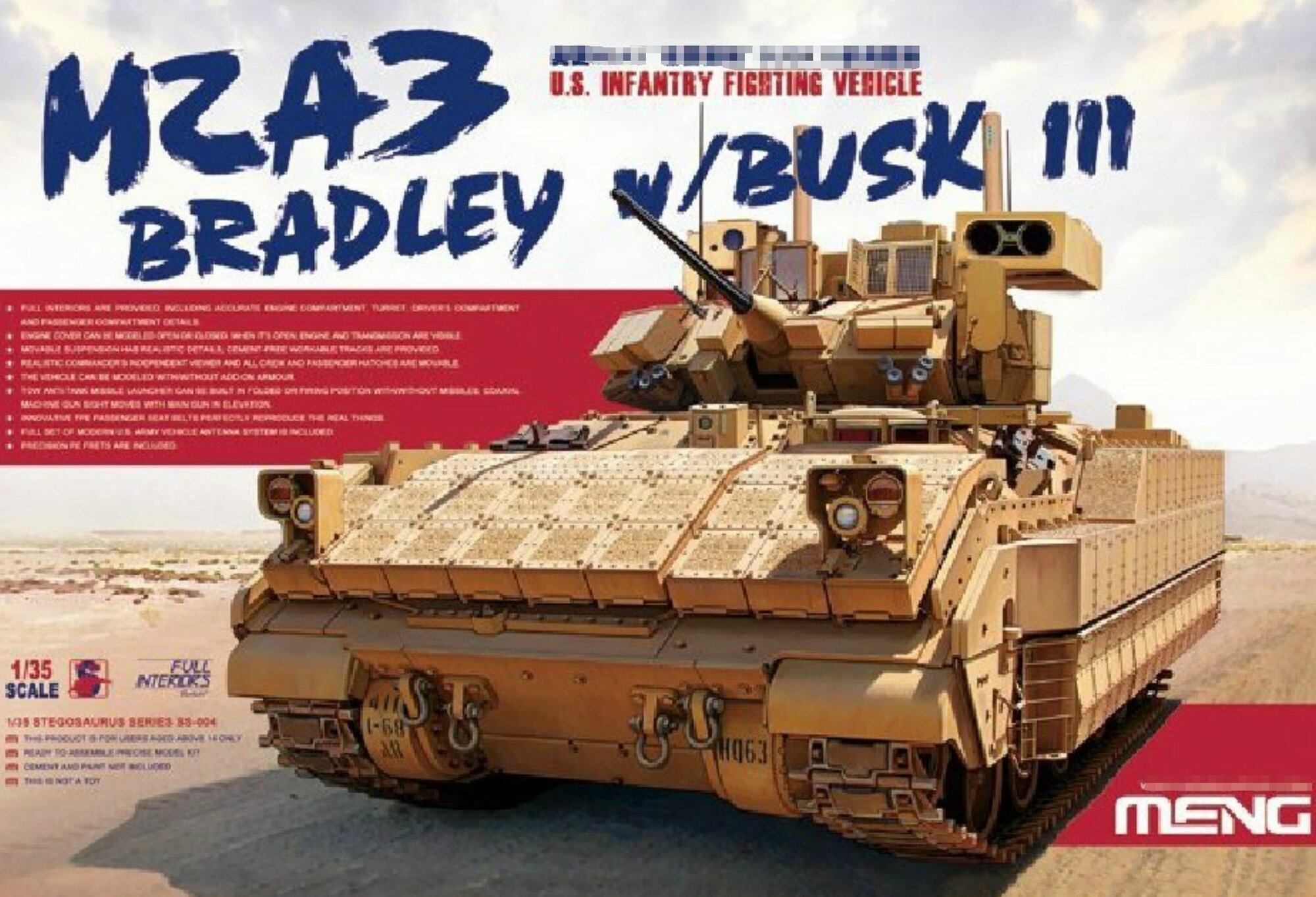 Meng SS-004 1/35 США Боевая машина пехоты M2A3 Bradley w/BUSK III сборная модель танка