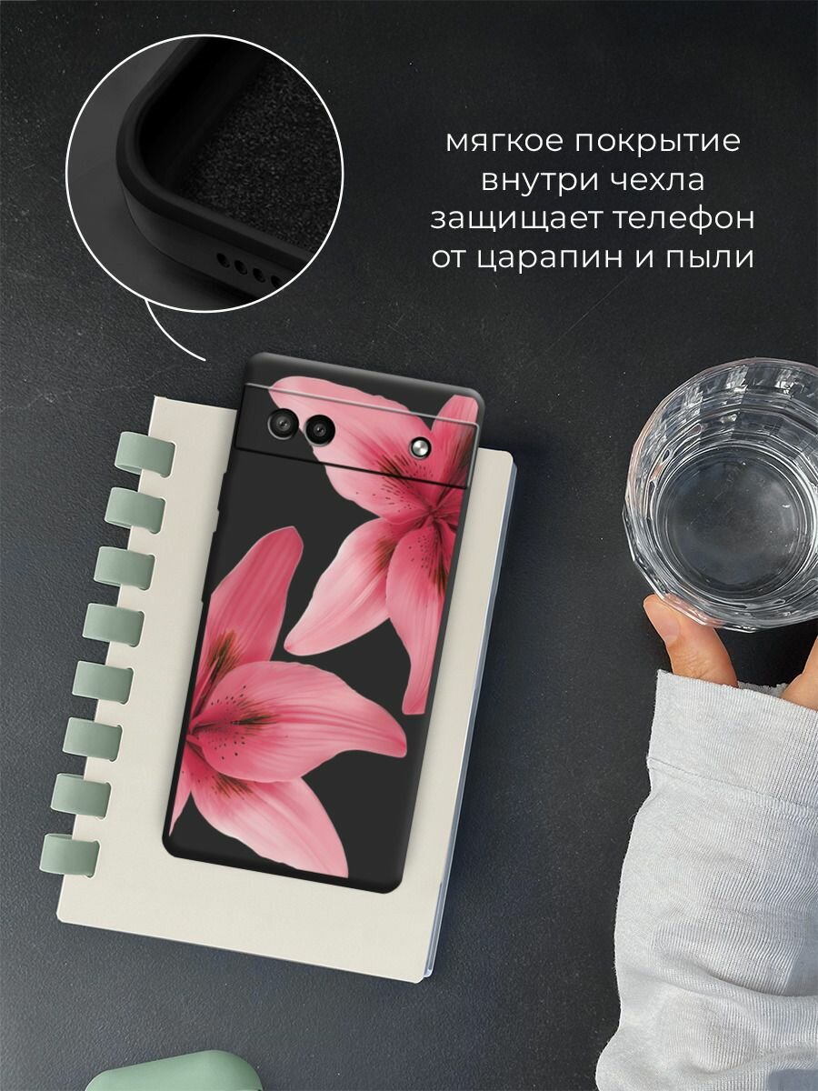 Чехол на Google Pixel 6A / Гугл Пиксель 6А с принтом "Нежные полевые цветы 2"