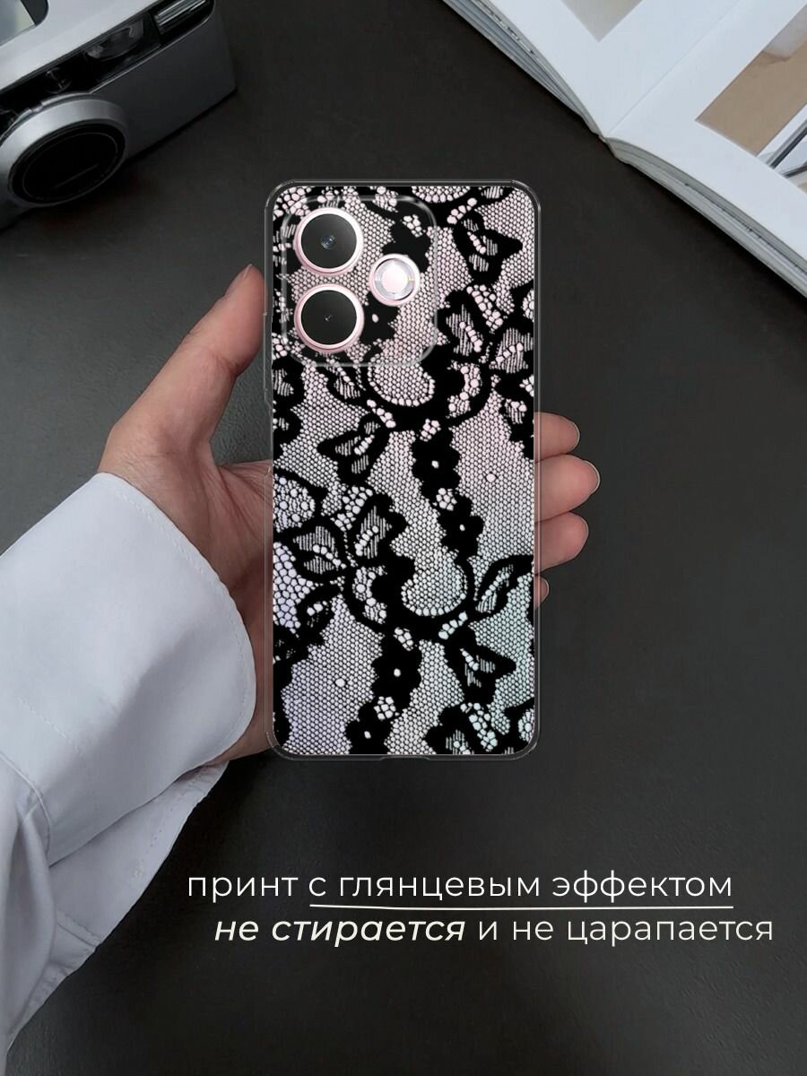 Чехол на Oppo A5 Pro / Оппо А5 Про с принтом "Черная сетка 2" — фото 1