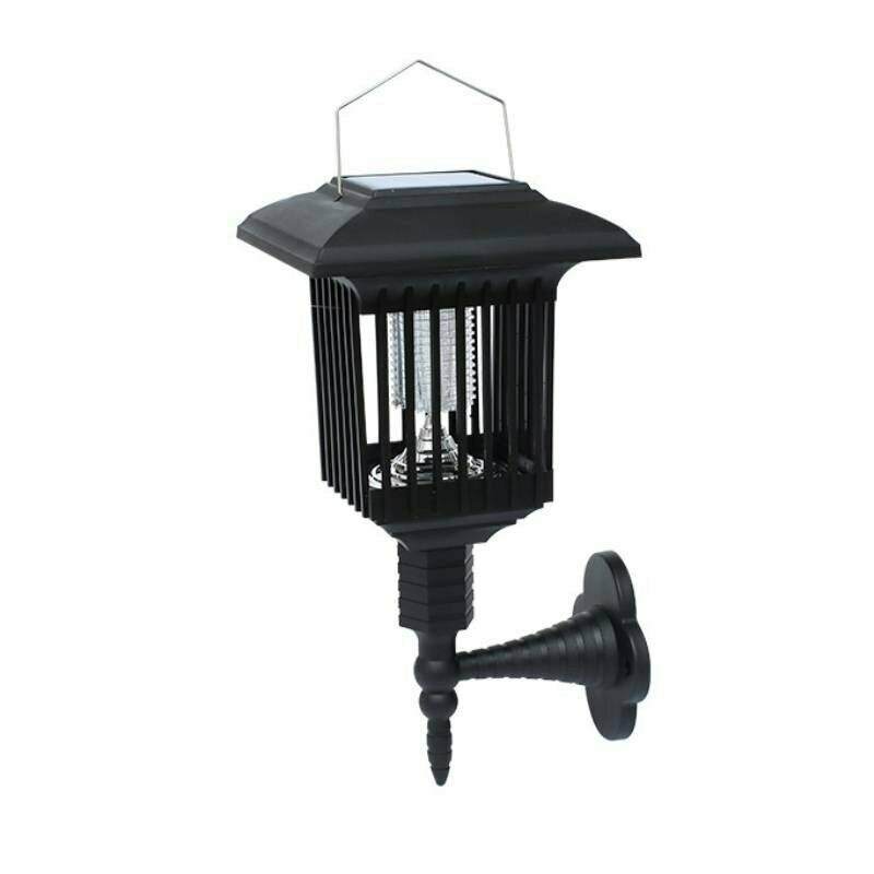 Solar mosquito killer lamp with white purple light for outdoor garden patio decor