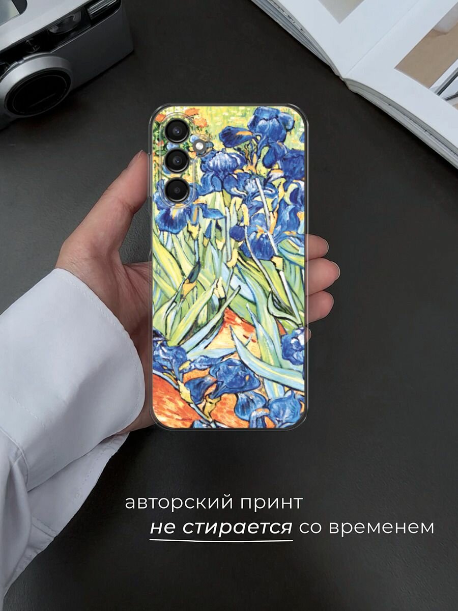 Чехол на Samsung Galaxy A24 / Самсунг Галакси A24 с принтом "Ирисы Ван Гог" — фото 1