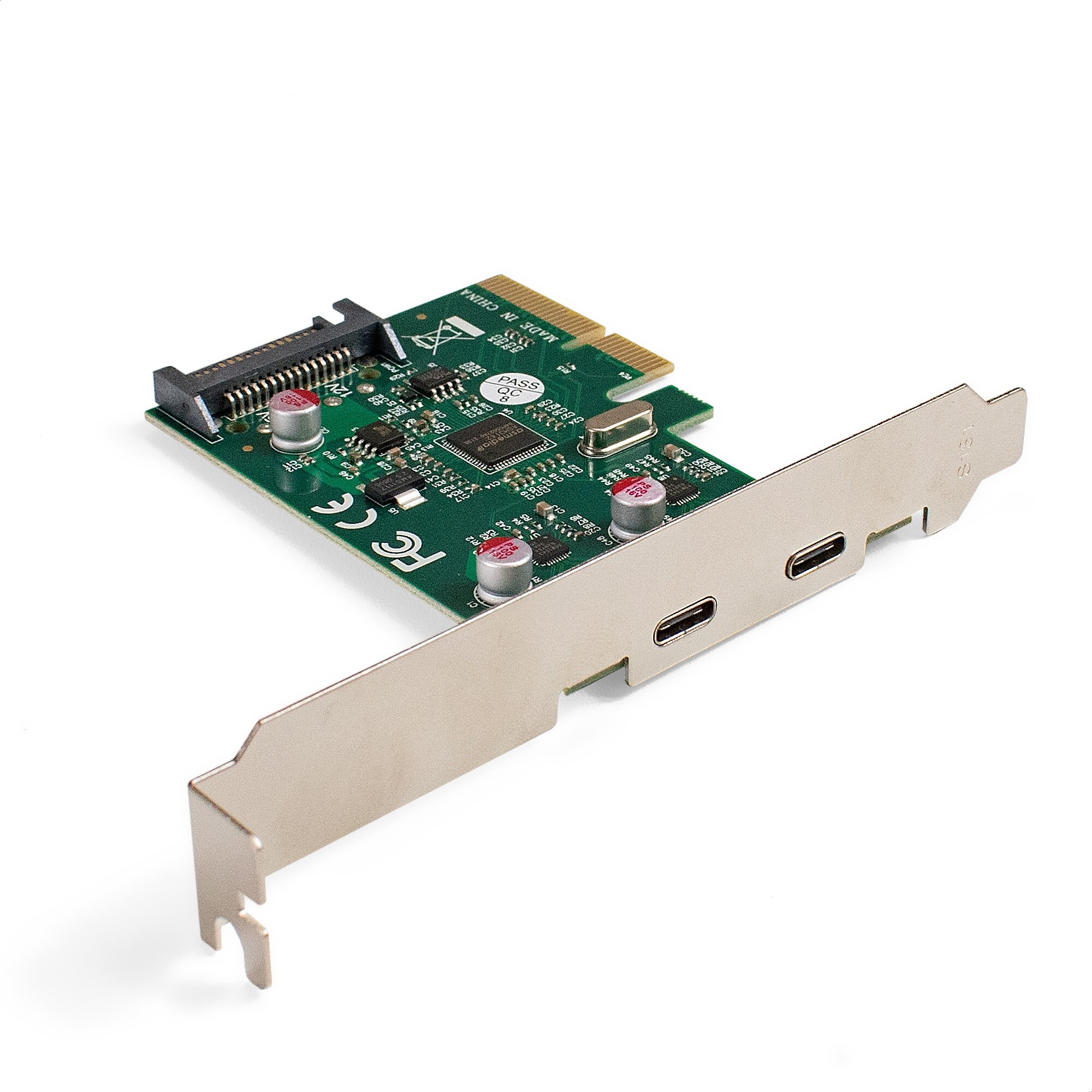 Контроллер ExeGate EXE-313 2x Type-C 10Gbps ASM3142 (PCI-E x4 v3.0, 2*USB3.1 Gen2 Type-C ext, SuperSpeed+ скорость до 10 Гбит/с, разъем доп. питания, ASMedia Chipset ASM3142) EX283715RUS