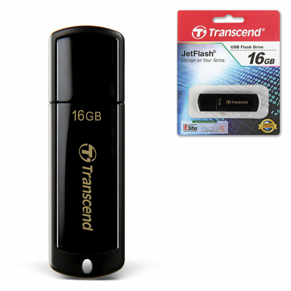 Флеш-диск 16 GB, TRANSCEND Jet Flash 350, USB 2.0, черный, TS16GJF350, 510968