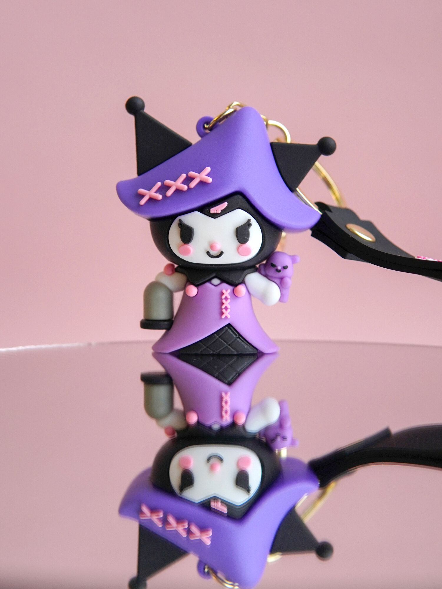 Брелок Куроми (Kuromi), 7 см | Onegai My Melody | Ночная шалунья | Подарок фанату | Sanrio