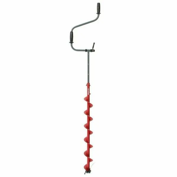 Ледоруб BURAN, левое вращение, сталь, телескопический, 100 мм, цвет красный