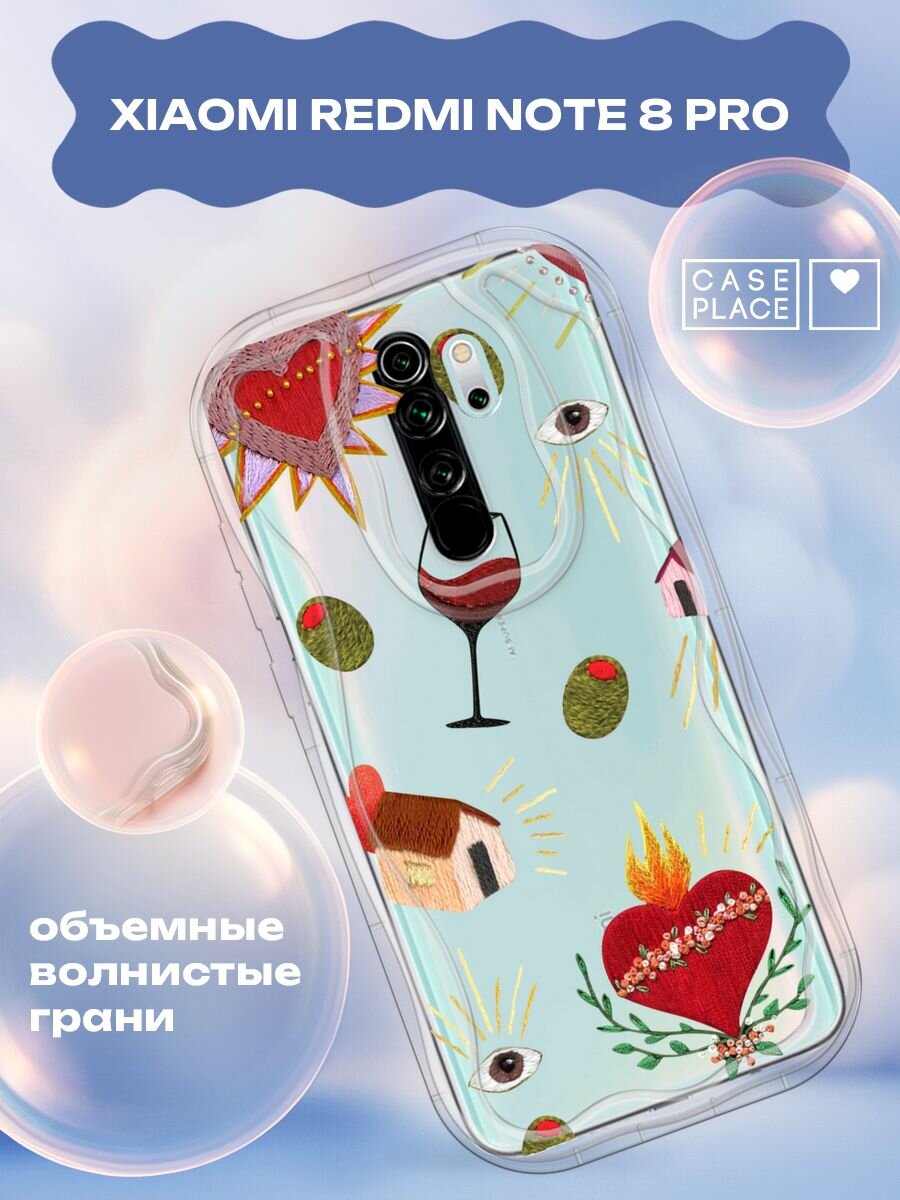 Чехол на Xiaomi Redmi Note 8 Pro / Редми Нот 8 Про с принтом "Ниточный коллаж"