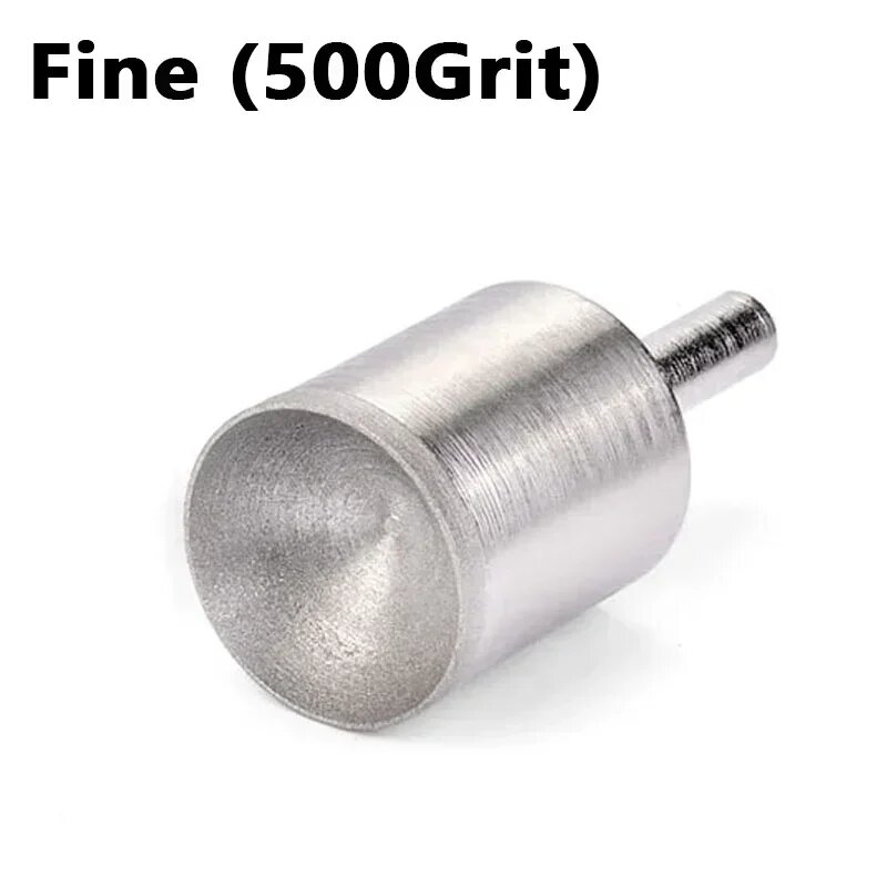 Алмазная сферическая вогнутая шлифовальная головка, нефрит, янтарь, шариковая круглая бусина, полировальные шлифовальные инструменты 3 мм-25 мм 1Pc, Fine-500Grit, 5mm
