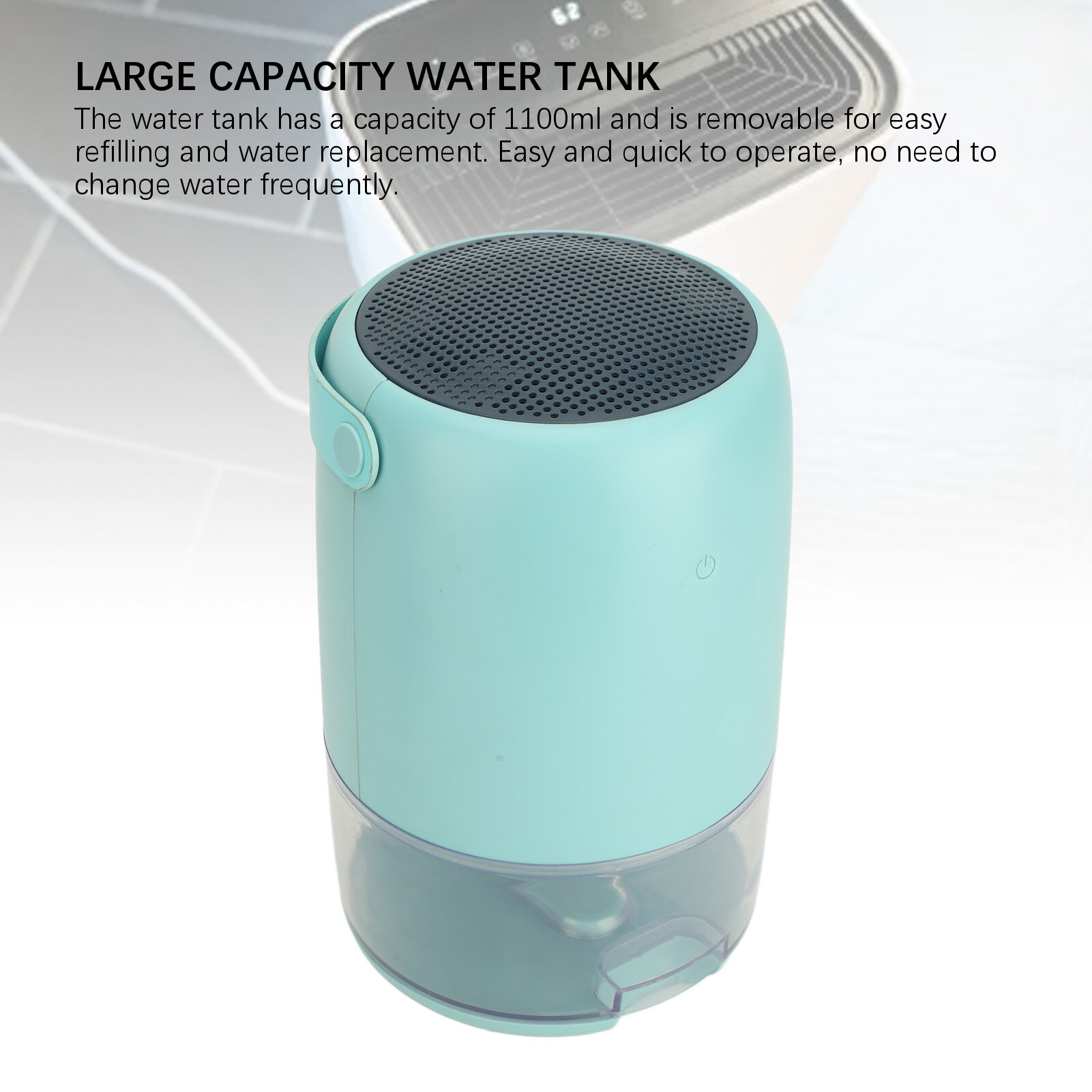 Маленький осушитель воздуха, тихий сенсорный цифровой дисплей, съемный резервуар для воды, 1100 мл, осушитель воздуха для спальни, для домашнего использования, общежития, 100 240 В