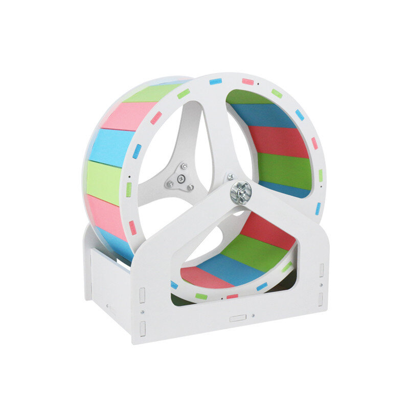 Колесо для хомяка, доска из ПВХ, дерева и пластика, бесшумное колесо для упражнений для хомяка с подставкой для бега ежа, хомяка, тип 1, диаметр 24 см/9,4 дюйма