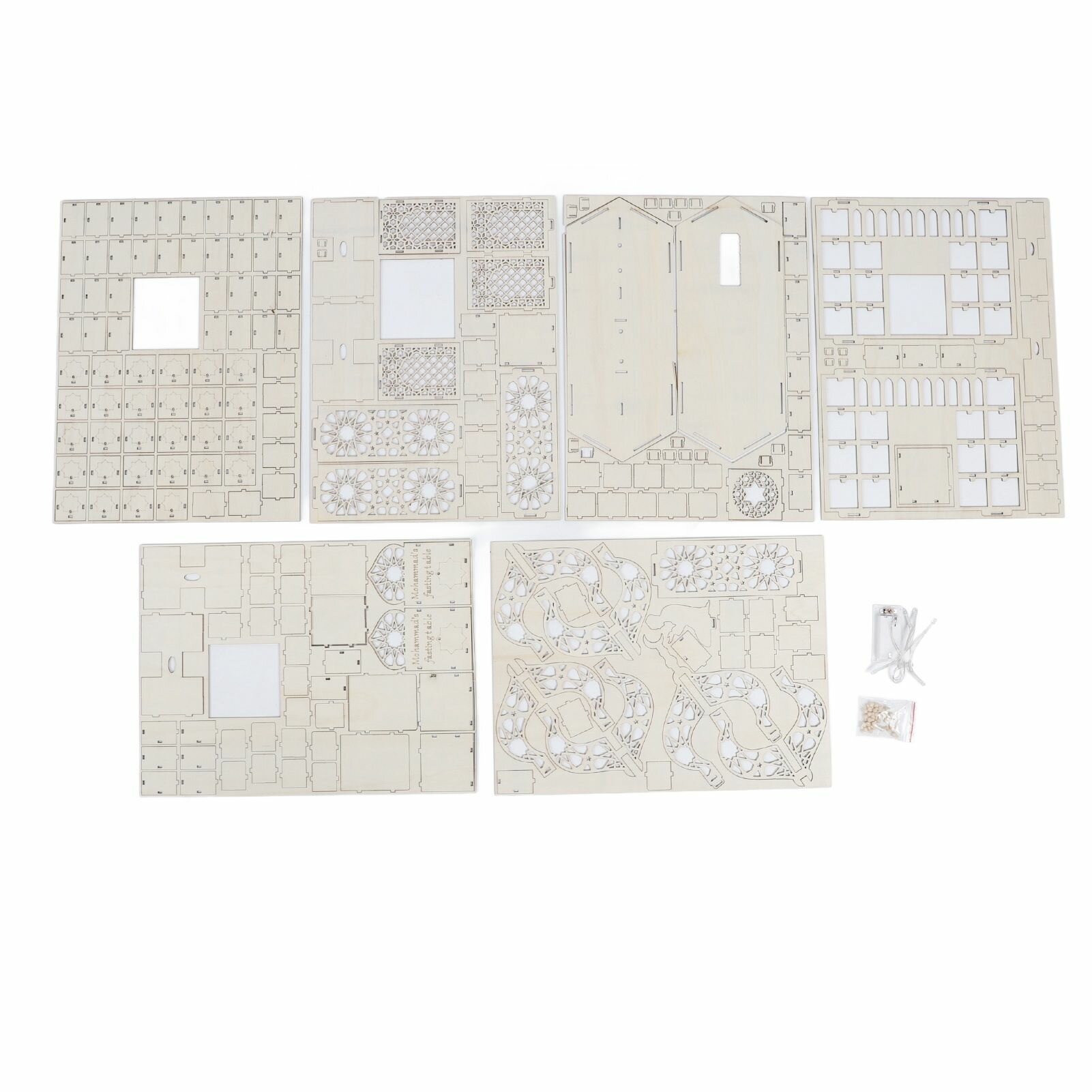 Деревянный адвент-календарь Рамадана сделай сам со светодиодной подсветкой, календарь обратного отсчета, мусульманское исламское украшение для вечеринок Рамадана