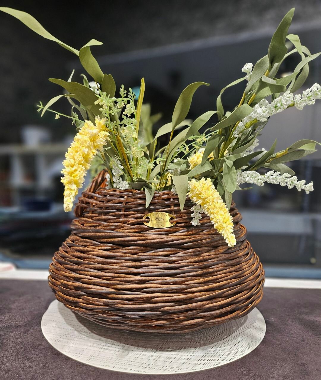 Кашпо из искусственного ротанга "Сырник" для улицы, дома, объём 5 л