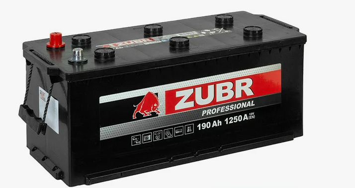 Аккумулятор грузовой ZUBR Professional 190Ah 1250A ОП (513x223x217) без борта D5 520x223x223